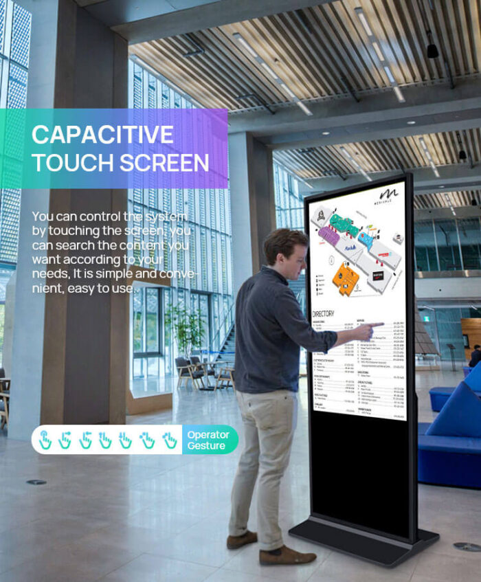 55 Inch Interactive Touch Screen Free Standing Digital Kiosk Display ...